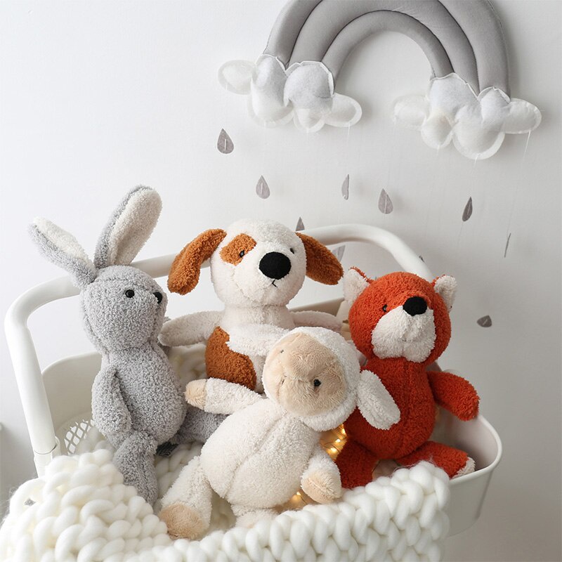 Kawaii Soft Animals Sweet Sheep Dog Plush Toy Cartoon Fox Stuffed Dolls ...