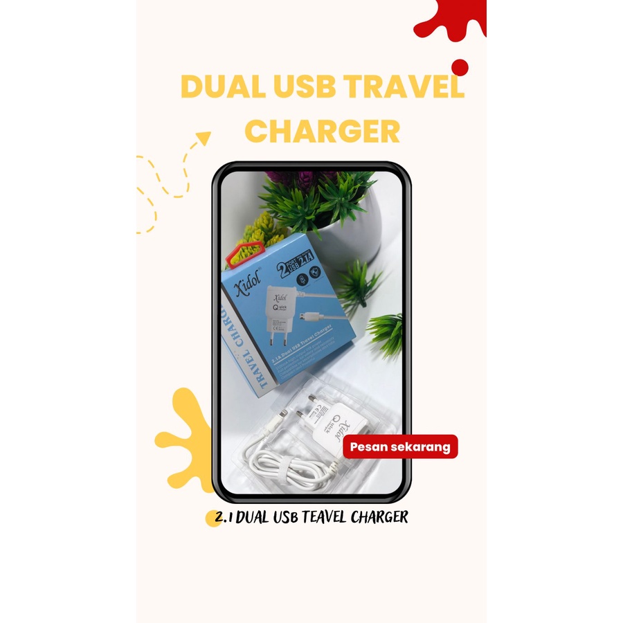 Dual USB TRAVEL CHARGER TC USB IDOL CARGER | Shopee Philippines
