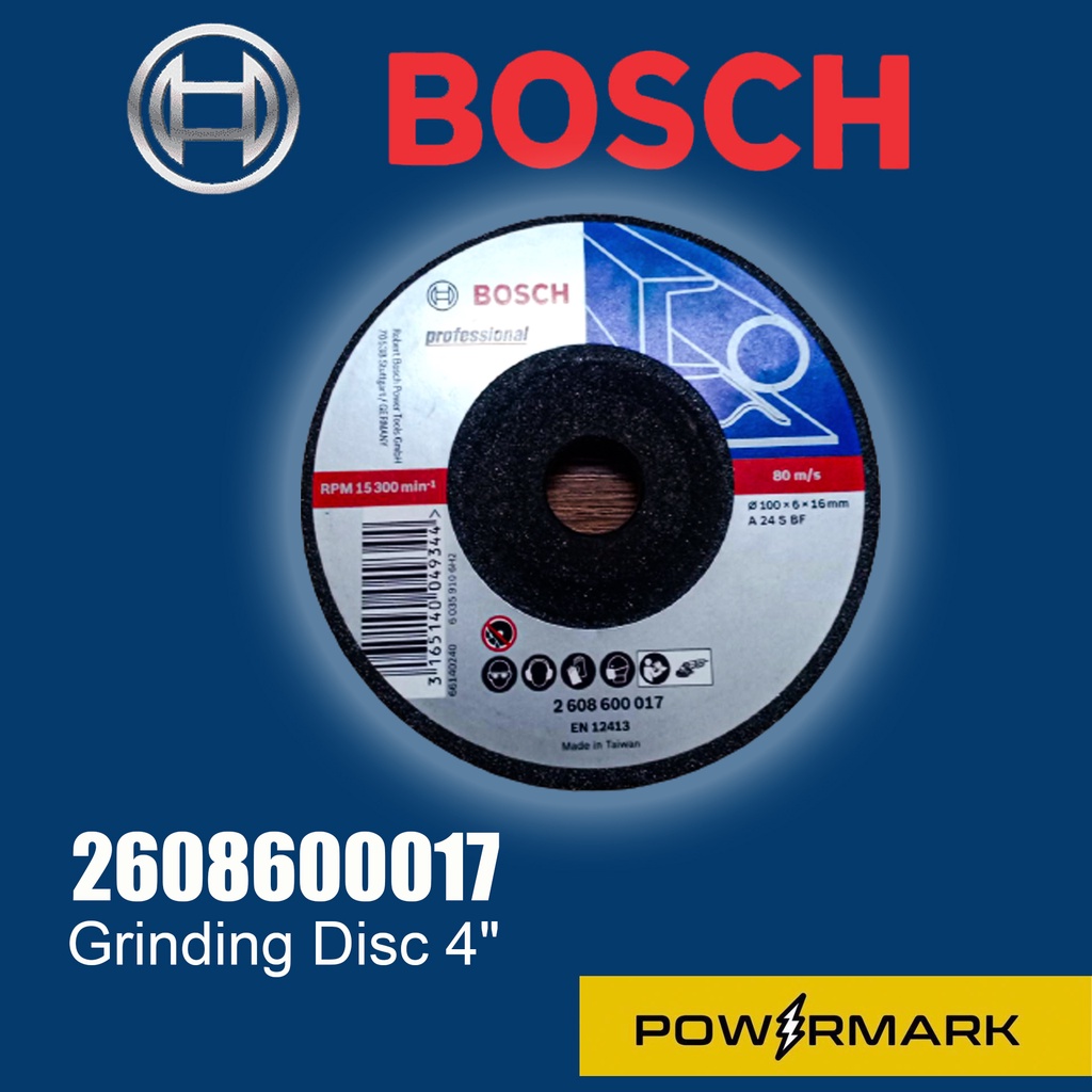 BOSCH 2608600017 Grinding Disc 4" [POWERMARK | BAC] | Shopee Philippines