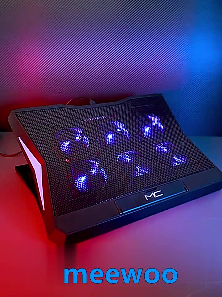 Meewoo Laptop Cooling Pad Laptop Cooler with 6 Fans Laptop Stand ...