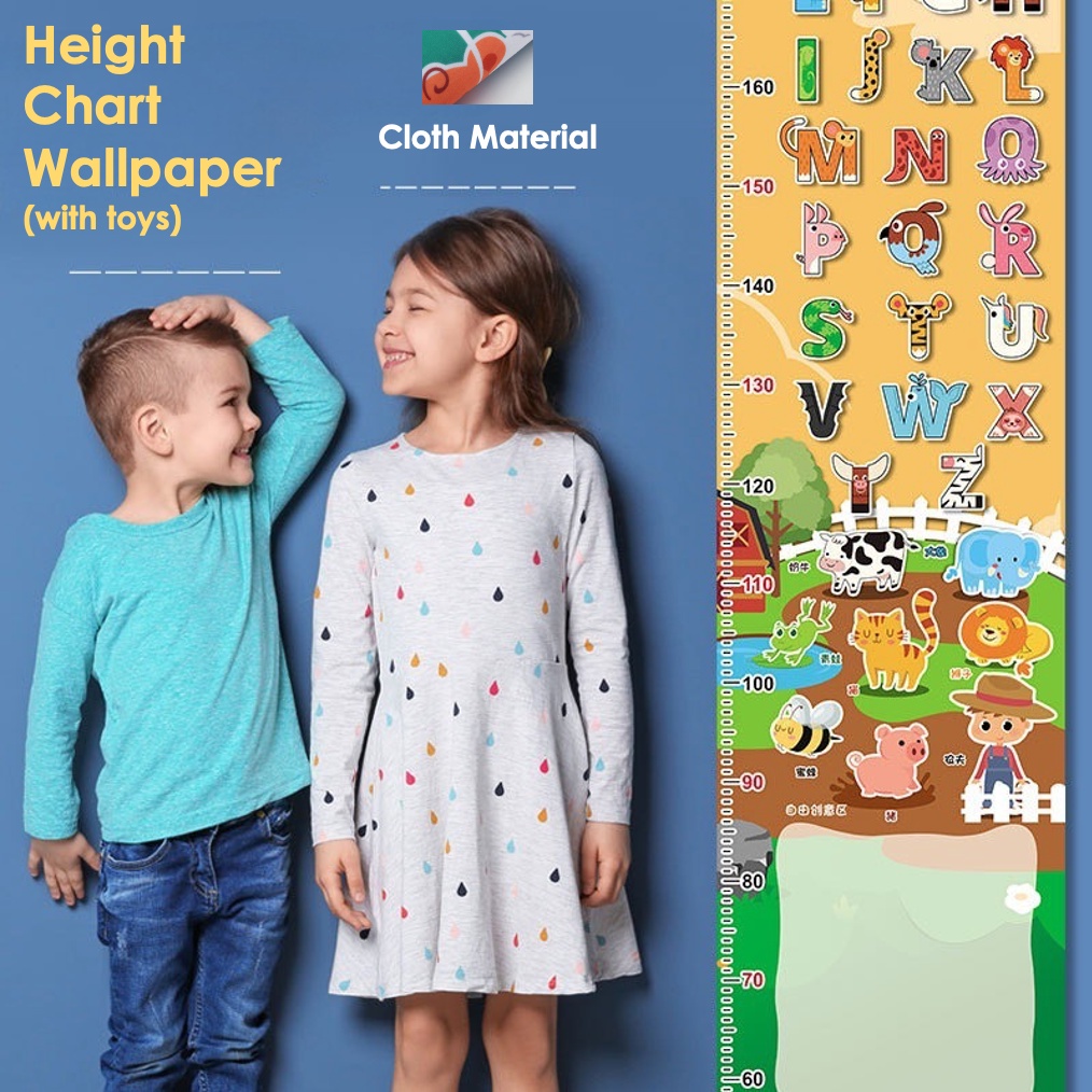 Baby Steps Children Height Stick Wallpaper Sticker Height Growth Chart ...
