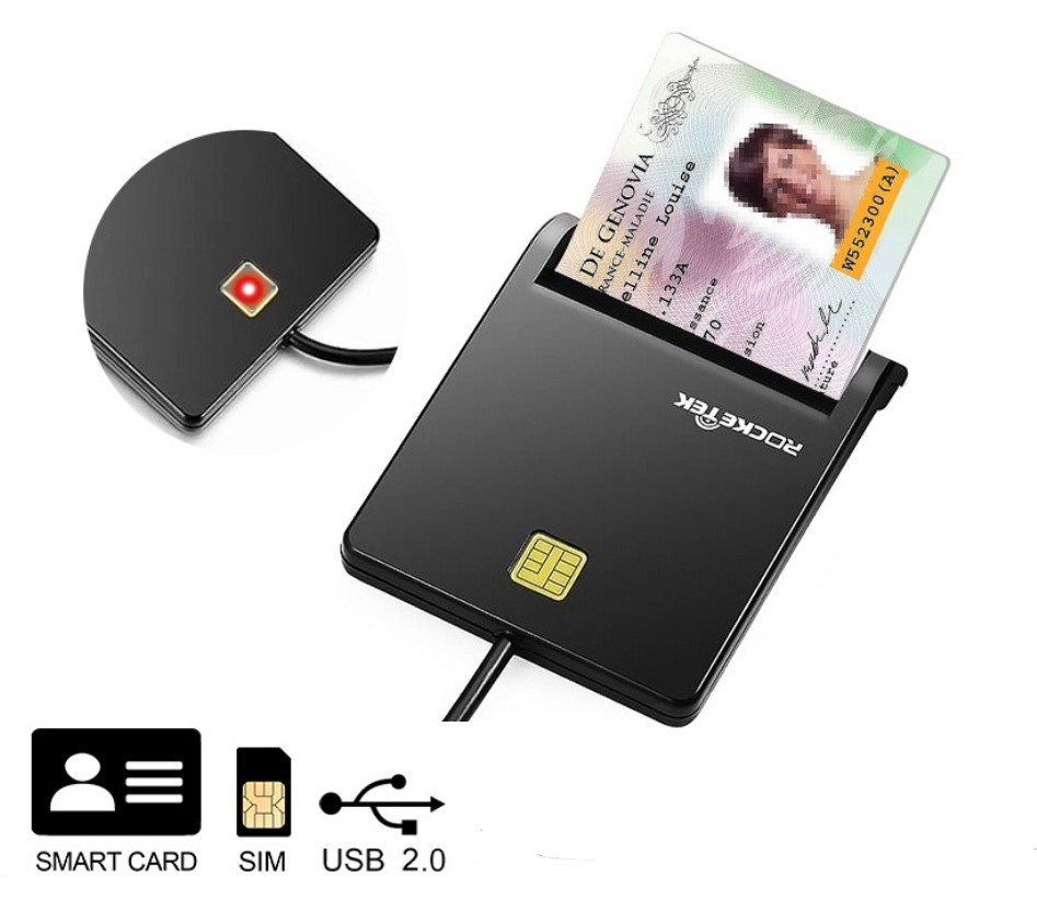 CAC Smart Card Reader - DOD Military USB Common Access Card Reader ...