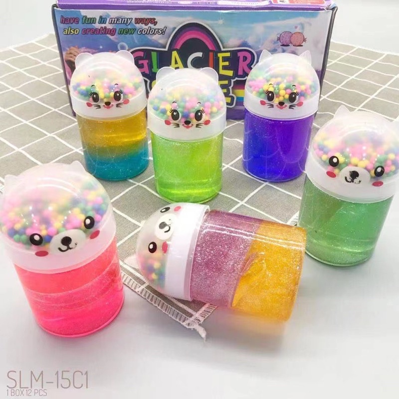 Panda ombre Slime with styro balls (EACH) | Shopee Philippines