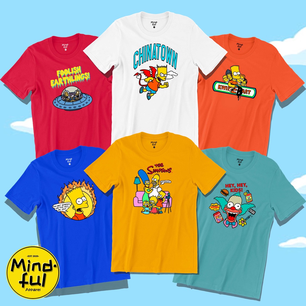 THE SIMPSONS GRAPHIC TEES | MINDFUL APPAREL T-SHIRT | Shopee Philippines