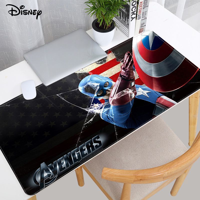 Captain America Logo 80x30cm XL Lockedge Anime Gaming Mouse Pad ...