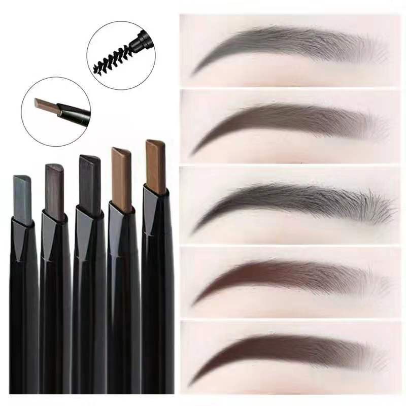 Triangle Eyebrow Pencil With Brush Waterproof Long Lasting Eyebrow ...