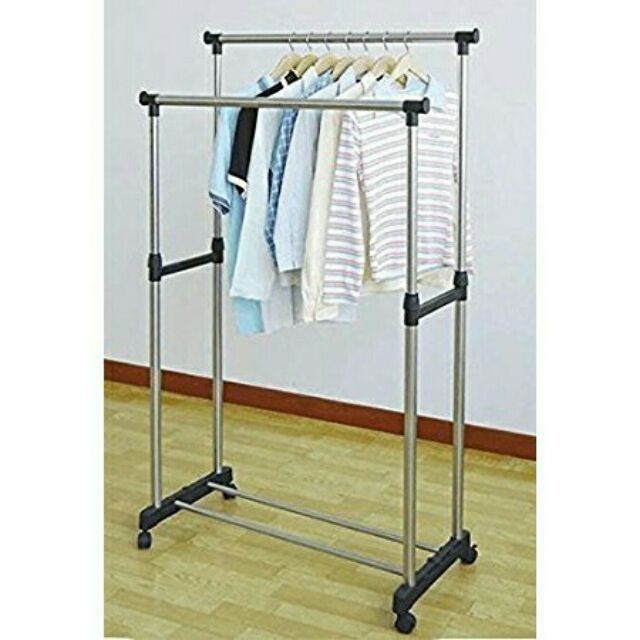 COD adjustable double pole clothes rack | Shopee Philippines