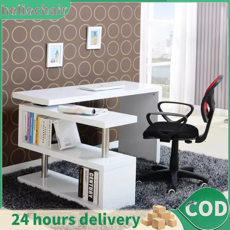 Desk bookshelf integrated table learning writing office table 360 ...