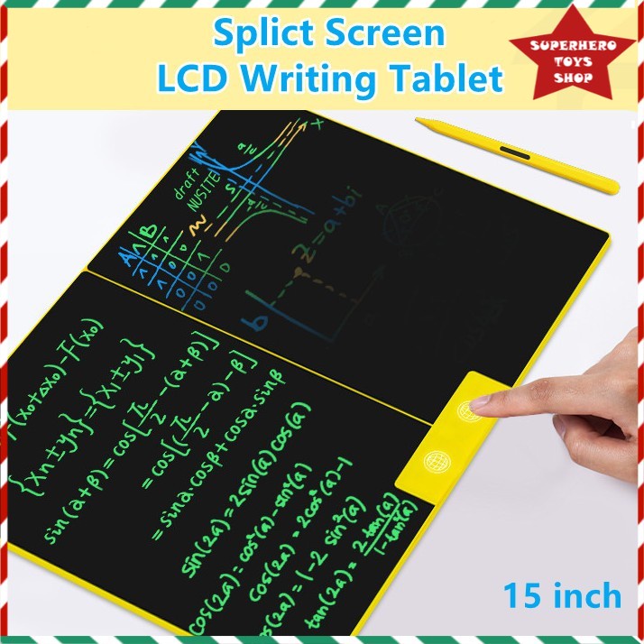 SUPERHERO LCD Writing Tablet 15 inch Split Screen Colorful Drawing ...