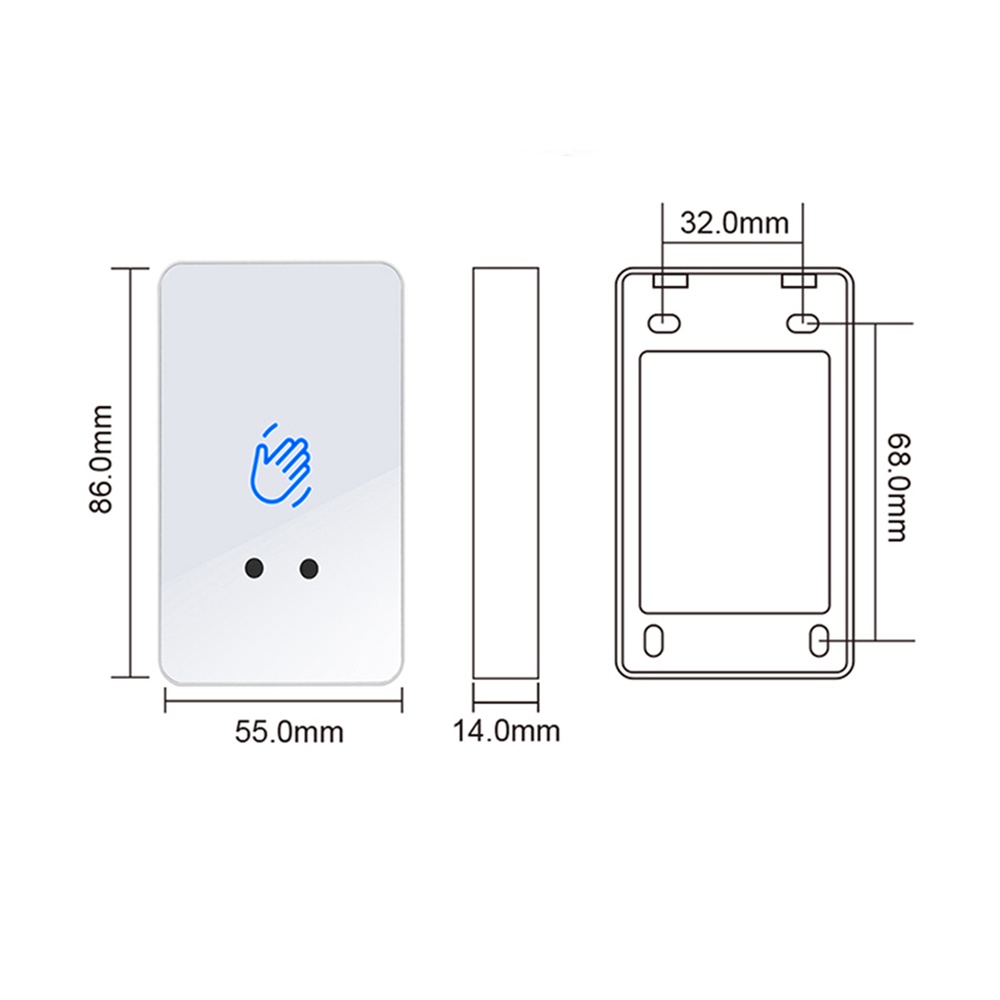 New 12V 24V Touchless Infrared Sensor Exit Button Door Release Switch for Door Access Control ...