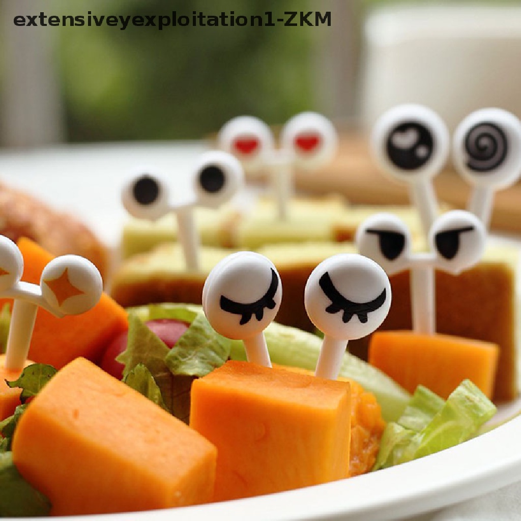 【EPPH】 10Pcs/Set Mini Skewers Cute Cartoon Eyes Kawaii Lunch Bento Box ...