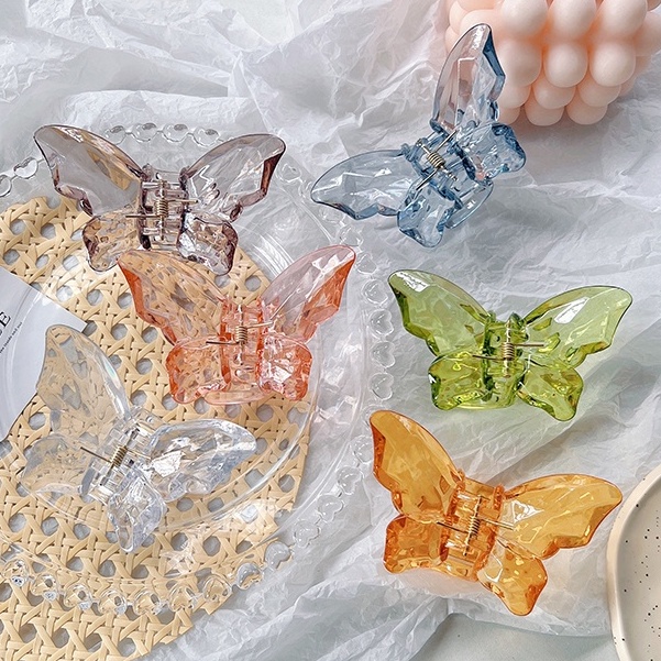 (Atta) Butterfly Transparent Hair Clamp Big Hair Clamp | Shopee Philippines
