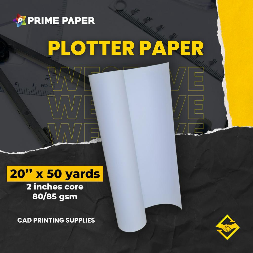 Plotter paper 20 inches x 50 Yards - Cad Plotter Paper Roll - 2 inches ...