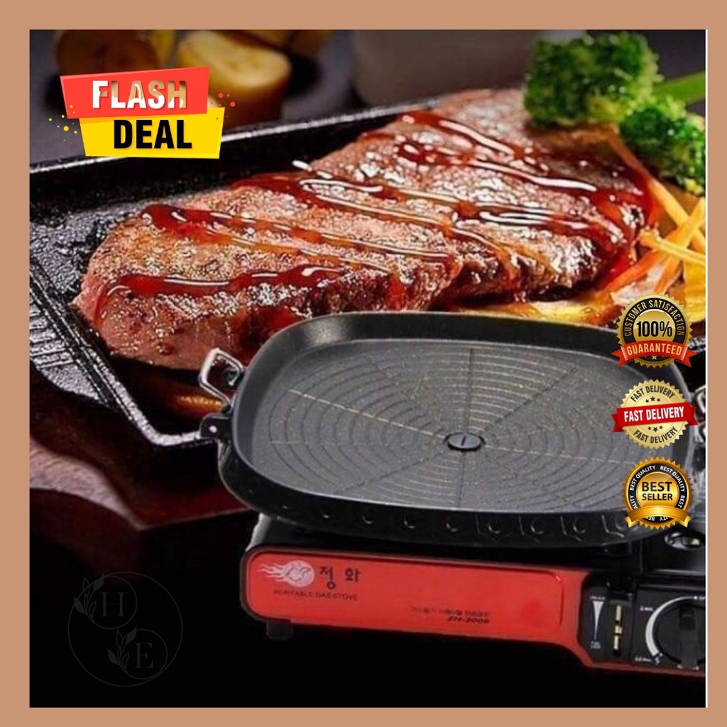 HE - Korean BBQ Grill Square Multi Roaster Non Stick Pan Plate Perfect ...