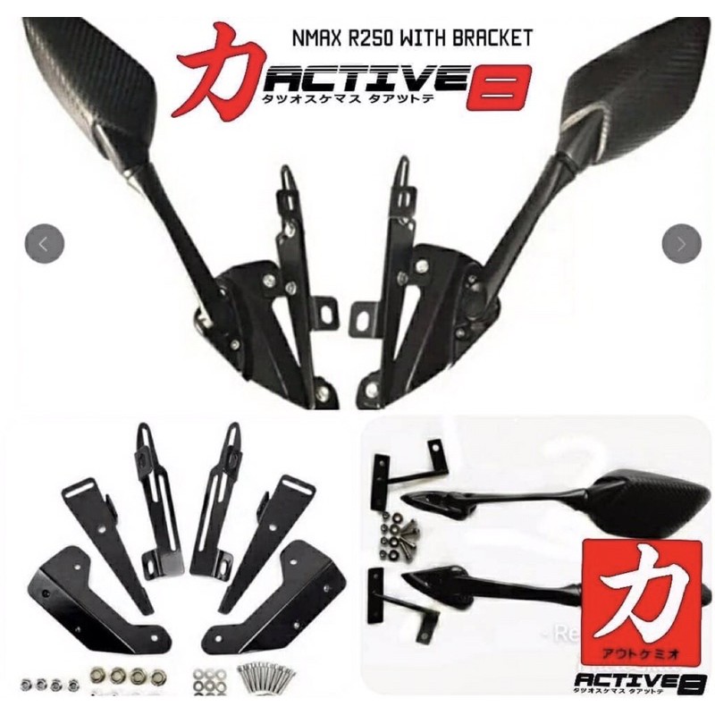 side mirror w/ bracket nmax set long stem | Shopee Philippines