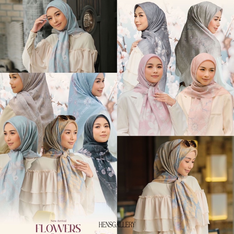 New!! Hijab FLOWERS Series Buttonscarves Scarves | Flower black dusty ...
