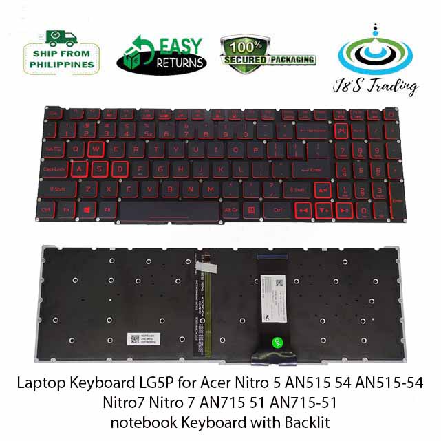 Laptop Keyboard LG5P for Acer Nitro 5 AN515 54 AN515-54 Nitro7 AN715 51 ...