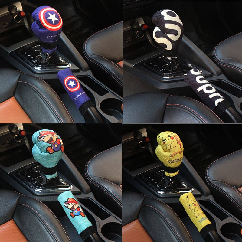 Universal Car Boxing Shift Knob Cover Handbrake Sleeve Cartoon Gear ...