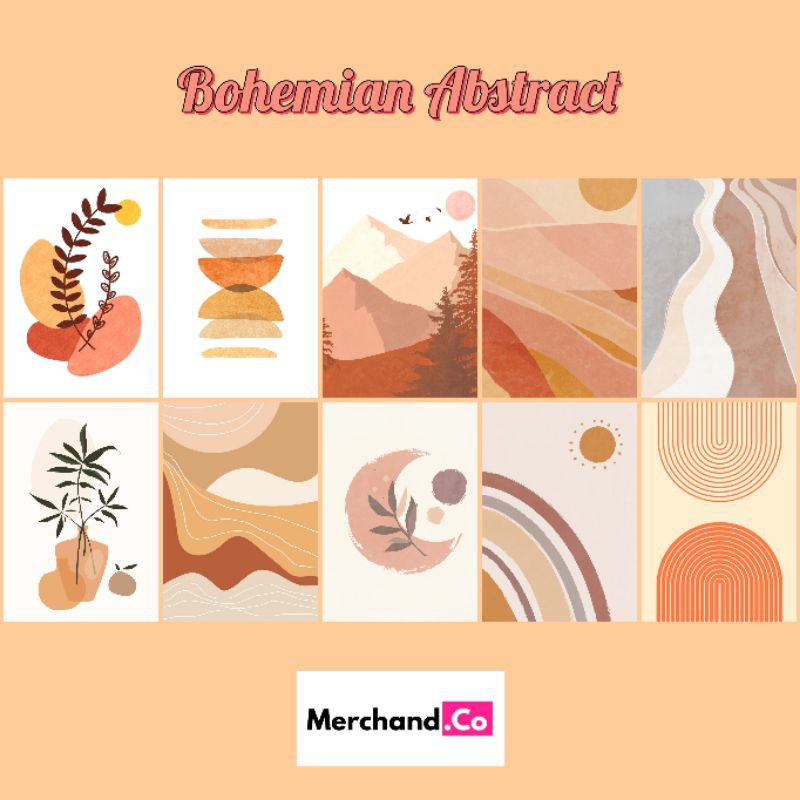 (12Pcs) A5 AESTHETIC Wall POSTER/BOHEMIAN ABSTRACT/AESTHETIC MINI ...