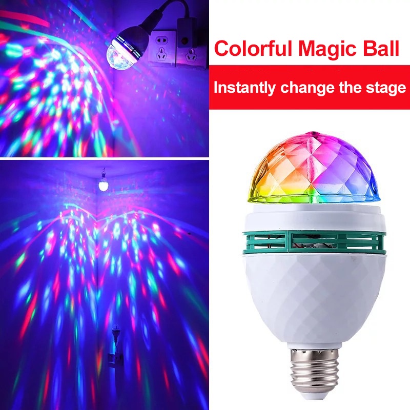 【Ready stock】6W LED RGB Stage Light Bulb Double Headed Ball E27 ...