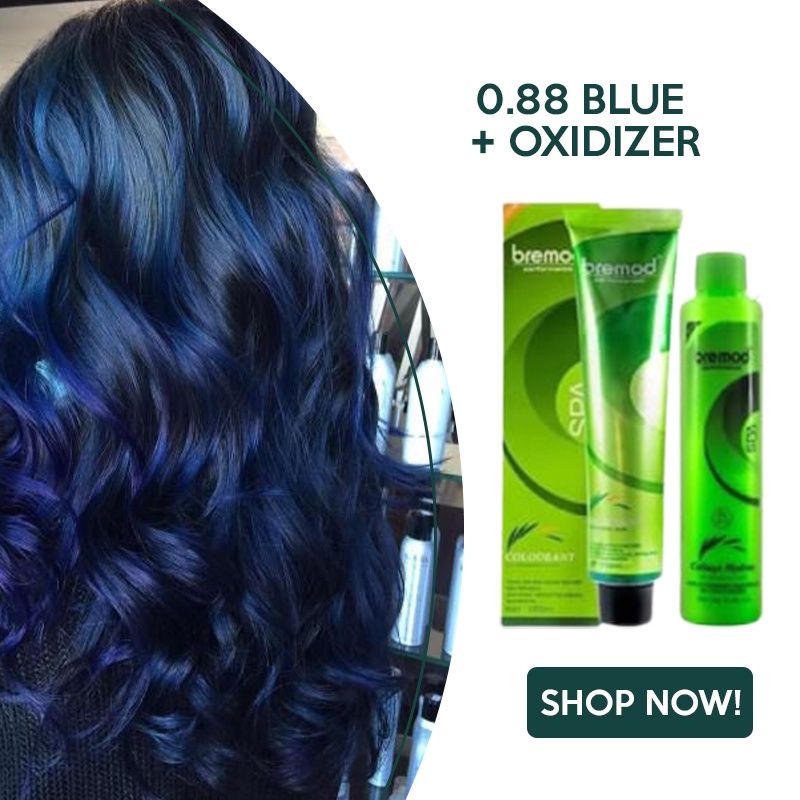 Bremod 0.88 Blue Hair Color With Oxidizer | Shopee Philippines