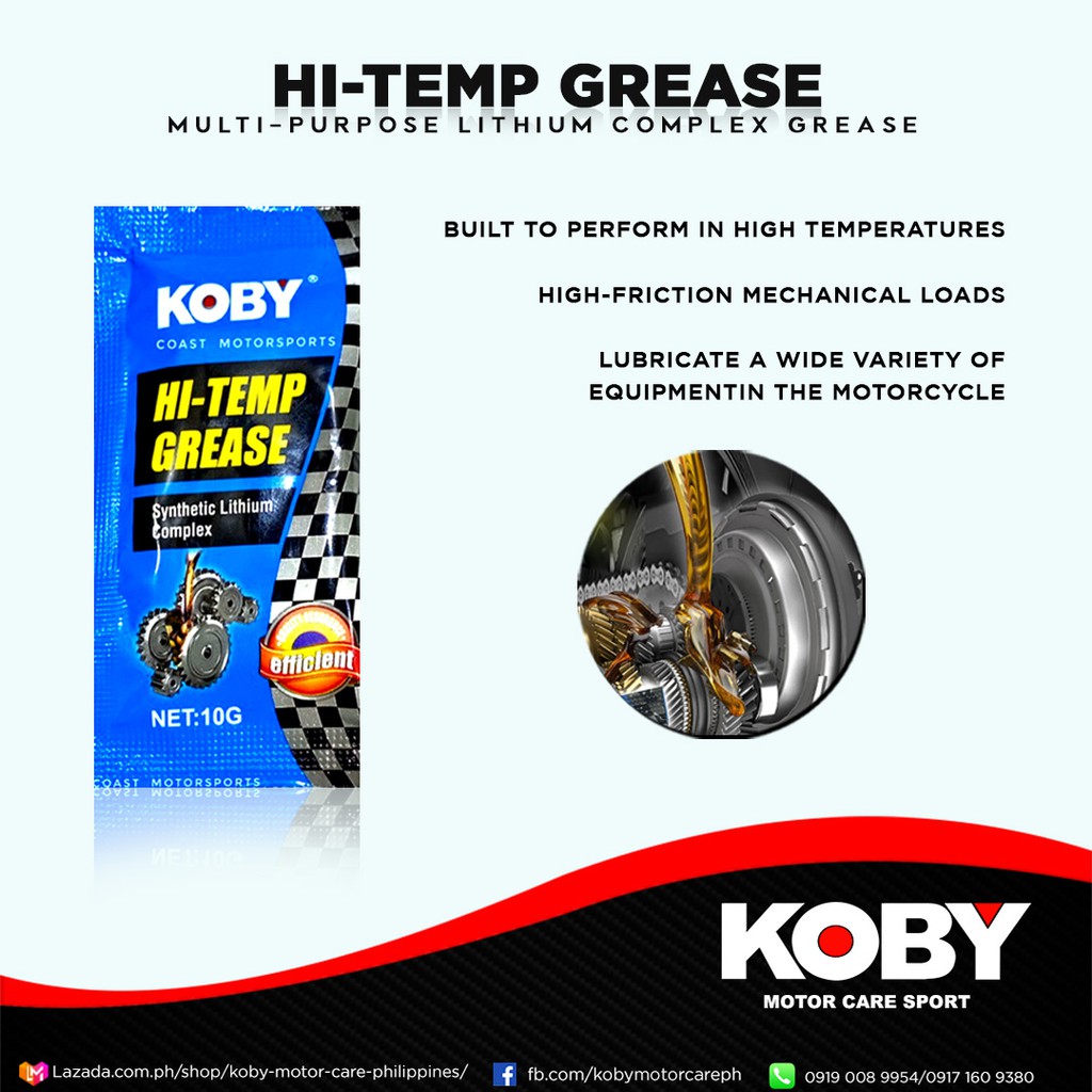 KOBY HI TEMP GREASE 10G LITHIUM COMPLEX GREASE | Shopee Philippines