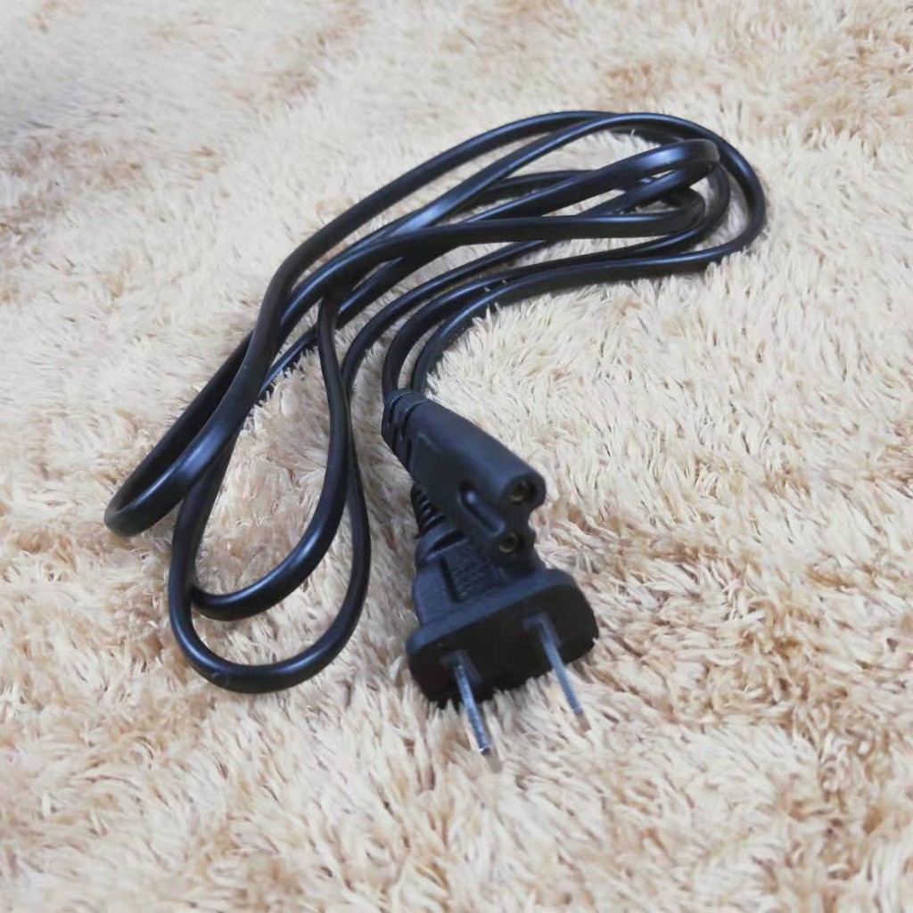 2 Prong 2 Pin Universal Power Supply AC Adapter Wall Cable Cord 130Cm ...