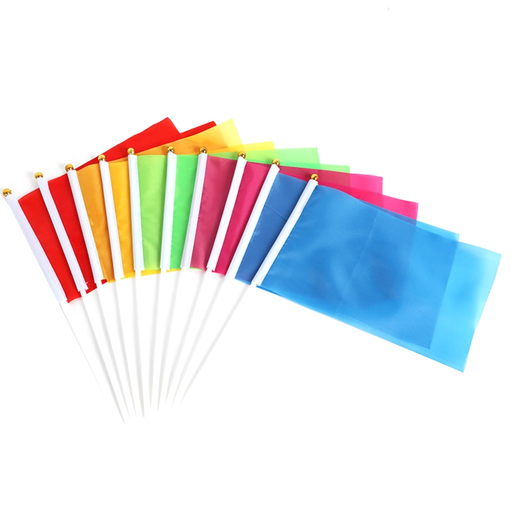 50 Pcs Square Flag Flagpole Hand Waving Banner Flags | Shopee Philippines