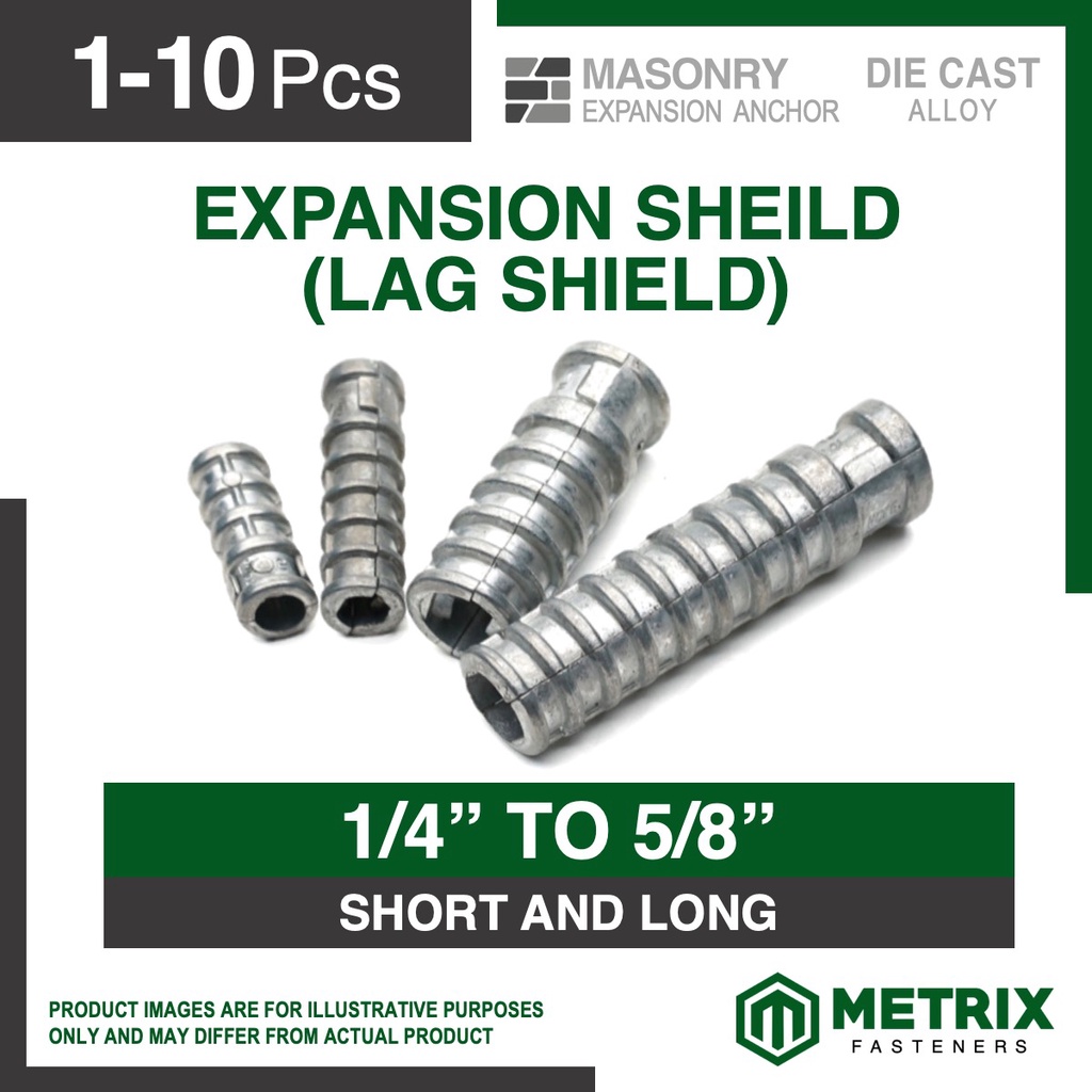 1-10pc Expansion Shield / Lag Screw Shield, Short & Long ( 1/4 5/16 3/8 ...