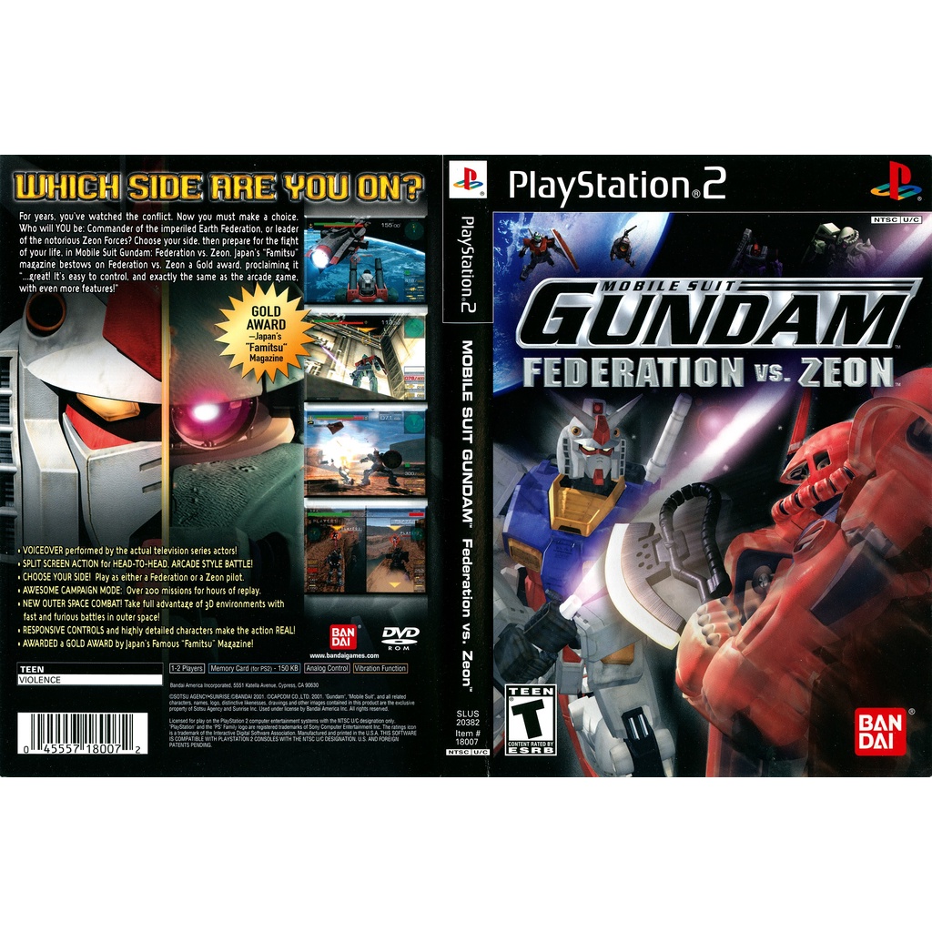 Ps2 Game Mobile Suit Gundam Cassette -Federation vs Zeon | Shopee ...