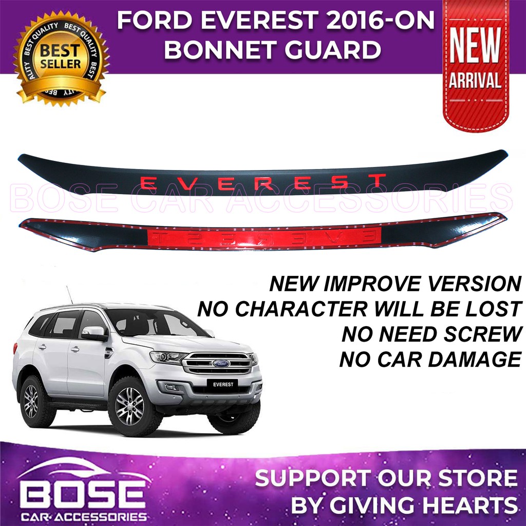 Car Bonnet Guard for Ford Everest 2016 - 2021 Hood Lip w/ Adhesive No ...