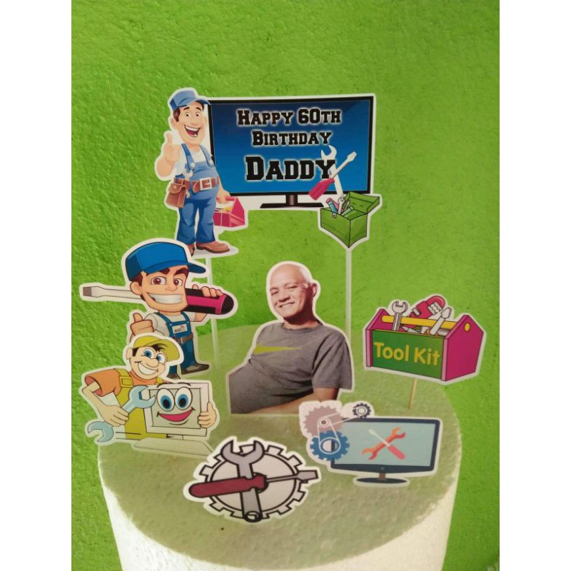 Technician Cake and Cupcake Topper Theme Customized | Shopee Philippines