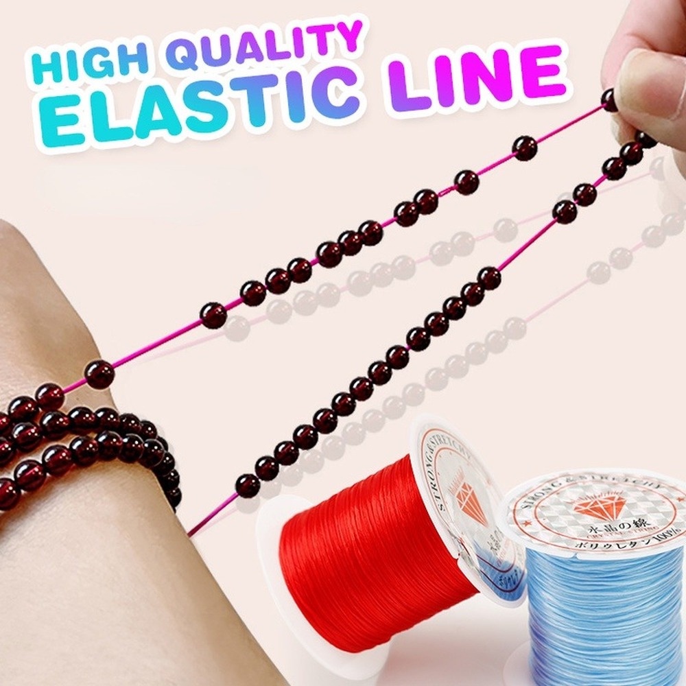 10M/Roll Strong Elastic Crystal Beading Cord 1mm for Bracelets Stretch ...
