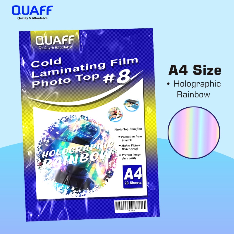 QUAFF Photo Top / Cold Laminating Film A4 Size 80micron (20 sheets ...