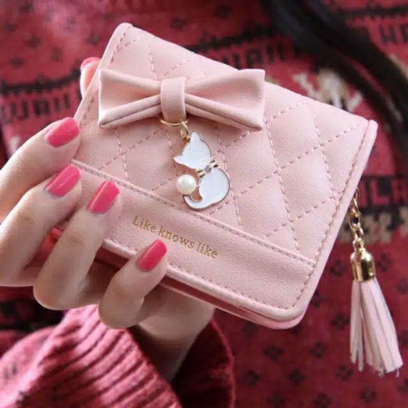 Women's Wallet Beautiful Folding Ribbon Wallet | Shopee Philippines
