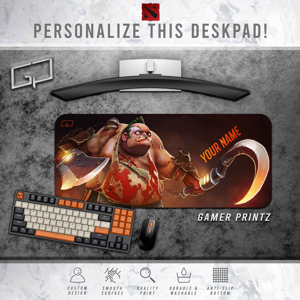 Personalized DOTA PUDGE Gaming Desk Pad/ Mouse Pad by Gamer Printz ...