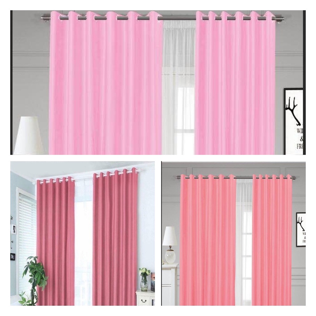Pink Pure Colour Kurtina New Room Decors Curtains Sale for Window Door ...
