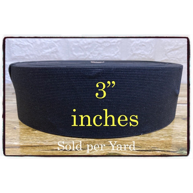 3 inches Black Garter sold per yard | Shopee Philippines