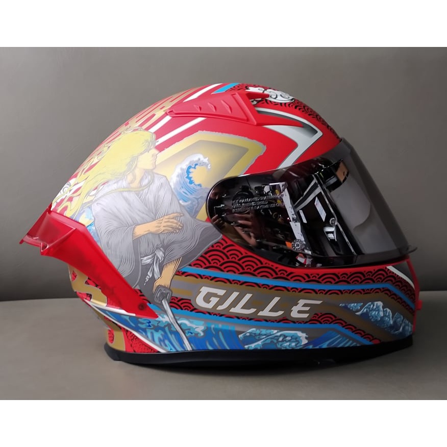 GILLE HELMET GTS-V1 135 TADASHI (MATTE RED) | Shopee Philippines