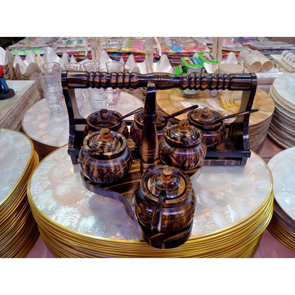 Wooden Coffee Set (3 in 1 for creamer, sugar, coffee) | Shopee Philippines