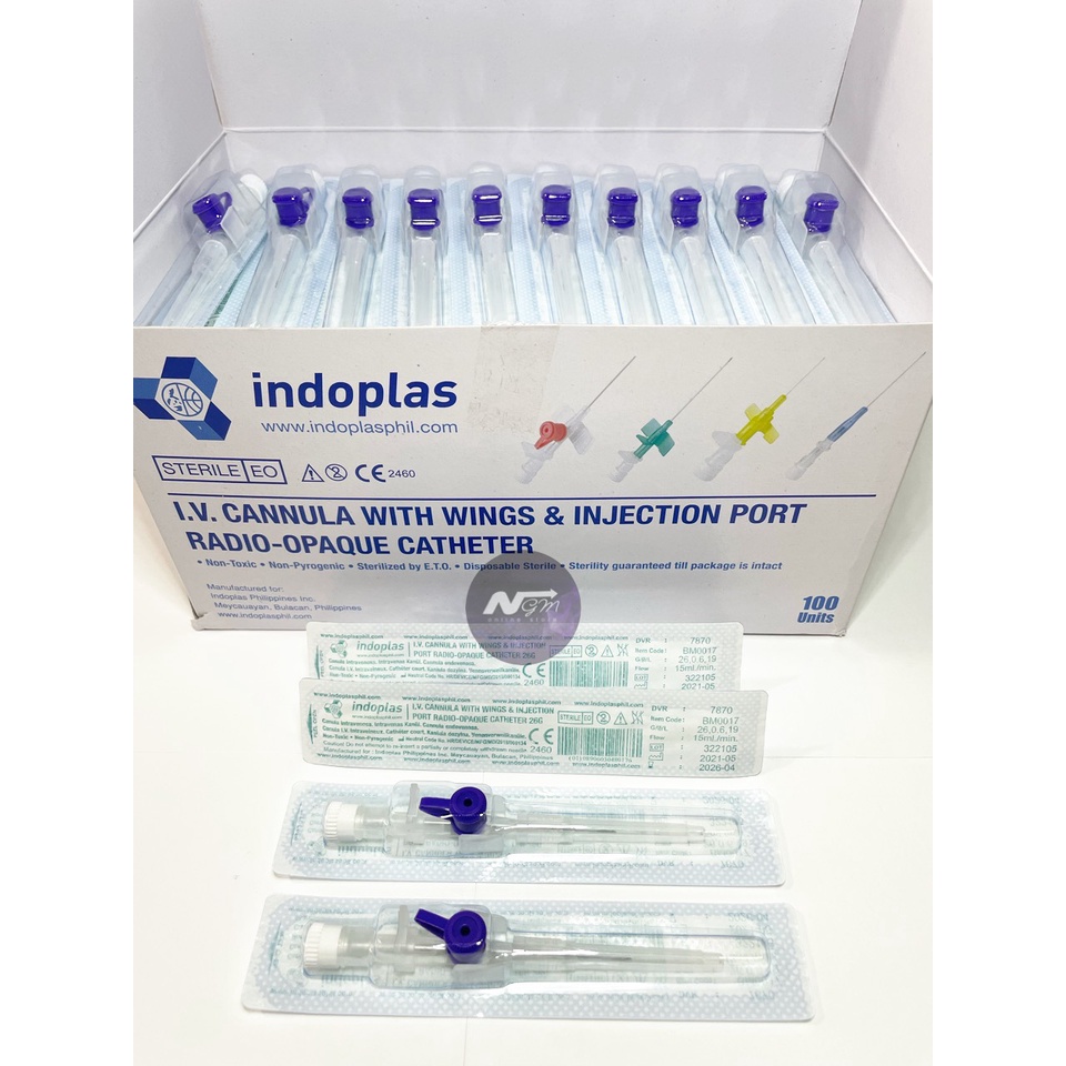 20 pieces / 26G I.V. Cannula with Wings and Injection Port Radio-Opaque Catheter | Shopee ...