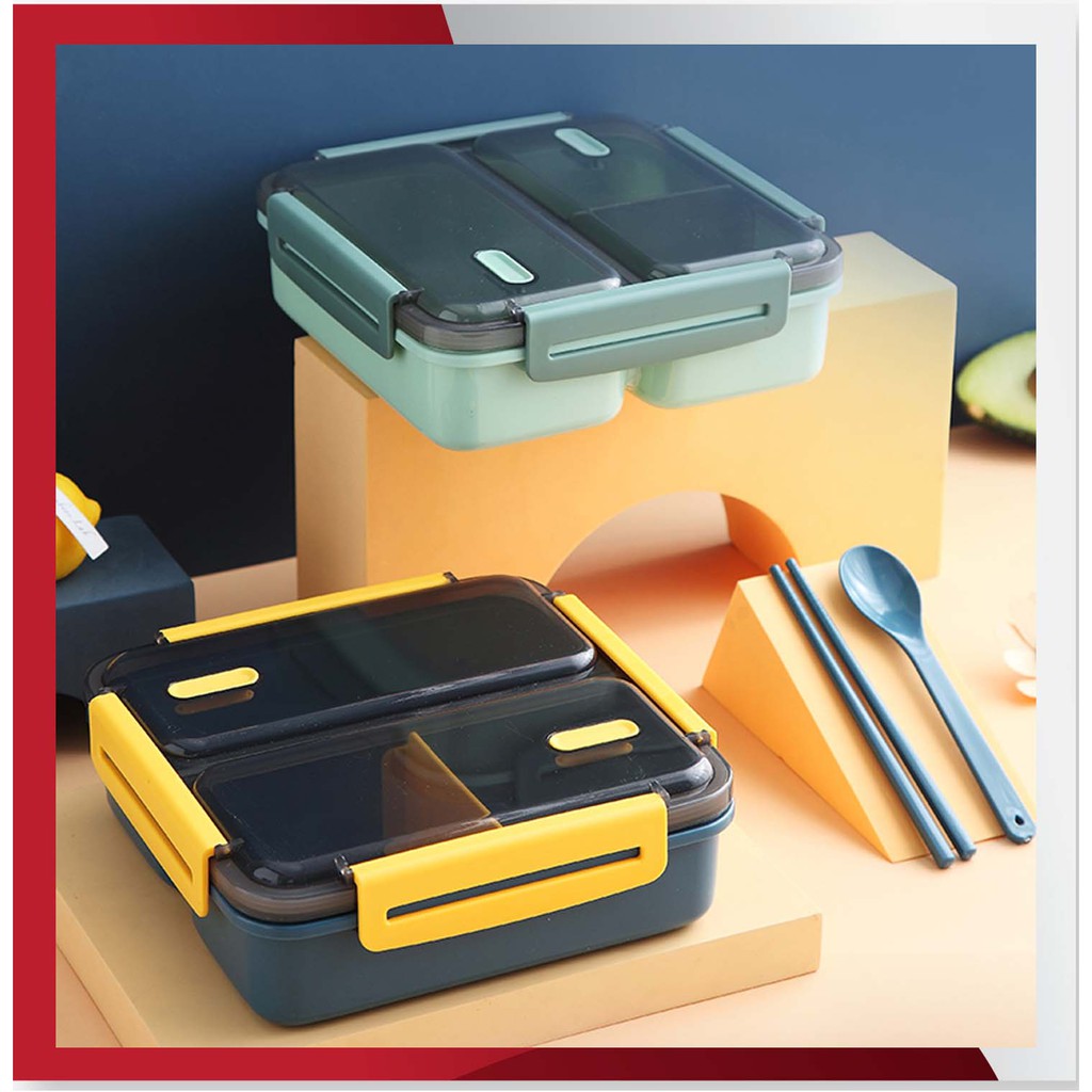 The Latest 2 Grid Lunch Box Set Complete Size 1100ml | Shopee Philippines