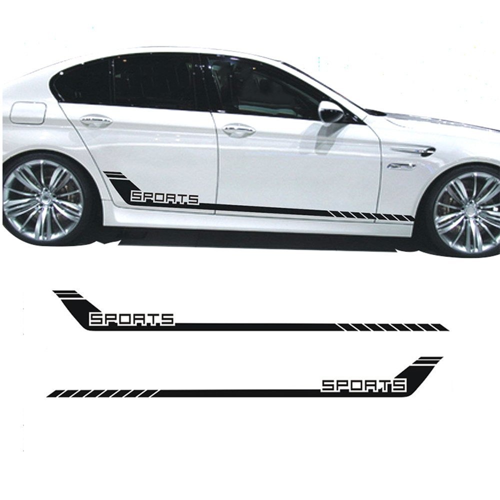 (1Pair/2Pcs) Fit for All Cars 1Pair/2pcs Car Racing Door Side Stripe ...