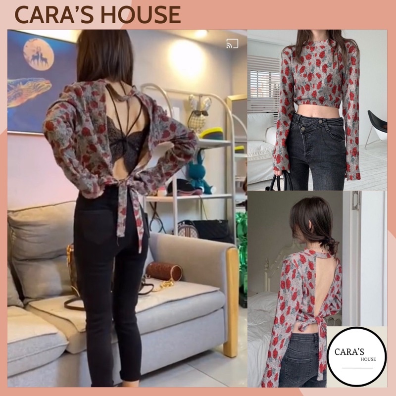 Super Beautiful Backless Floral Blouse [NEW] | Shopee Philippines