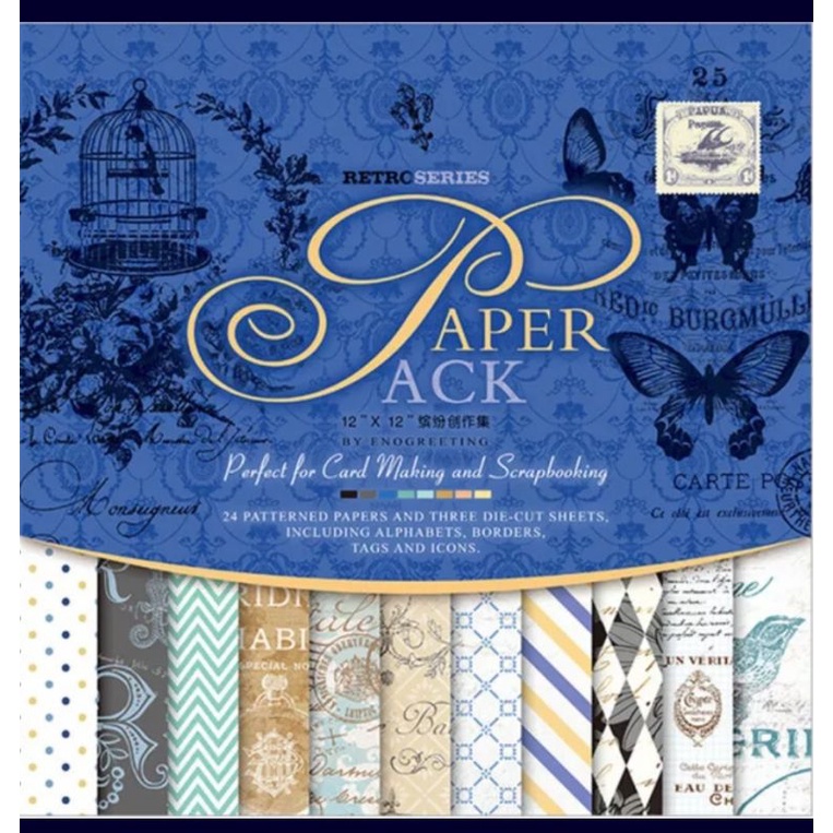 Cardstock Paper Pack Pattern Paper Designer Paper 12x12 Inches | Shopee ...