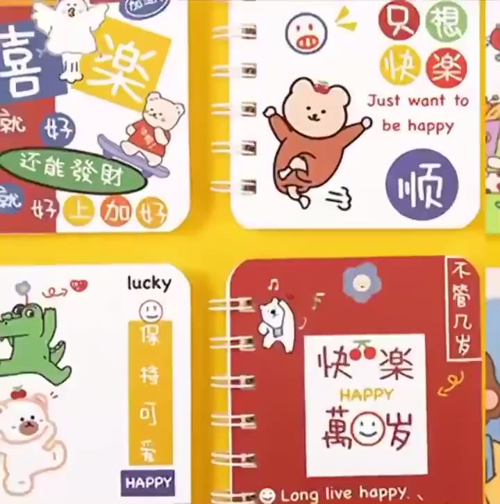 mini diary book diary A7 Cute Mini Spiral Notebook Cartoon Diary ...