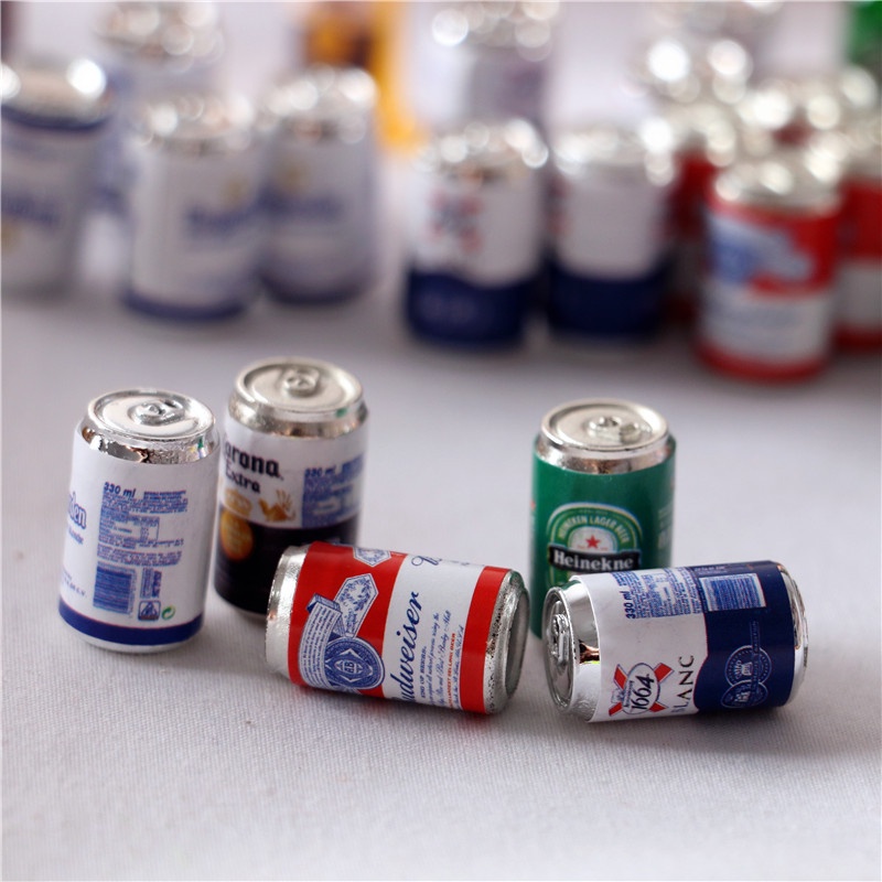 Simulation Mini Soda Beer Can Beverage Bottle Resin Ornaments Miniature ...