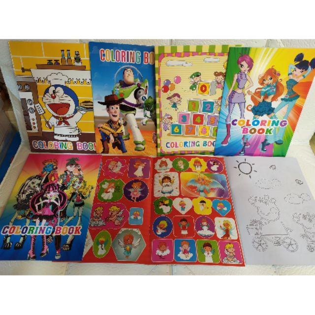 SMALL COLORING BOOK with STICKER For kids! (small size) | Shopee ...
