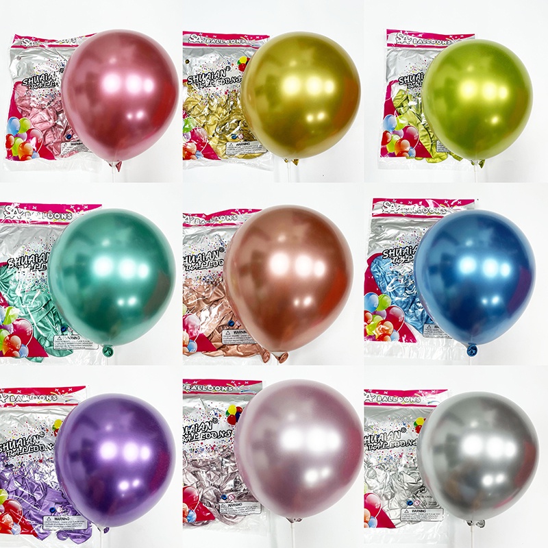 10pcs 5inch Chrome Metallic Latex Balloons Rose Gold Wedding ...