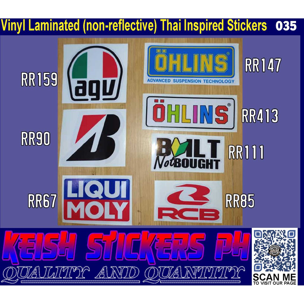 Vinyl Laminated Stickers 035 | Shopee Philippines